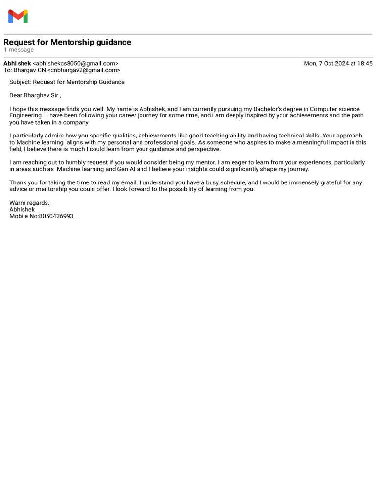 Gmail - Request For Mentorship Guidance | PDF