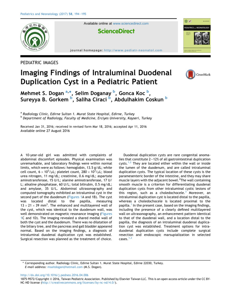Sait Duodenal Dublication Cyst | PDF | Gastrointestinal Tract ...