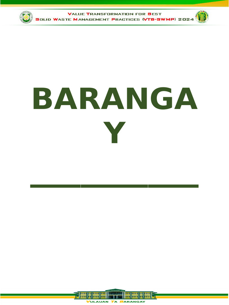 Part 1 VTB SWMP 2024 FORM A | PDF | Compost | Recycling