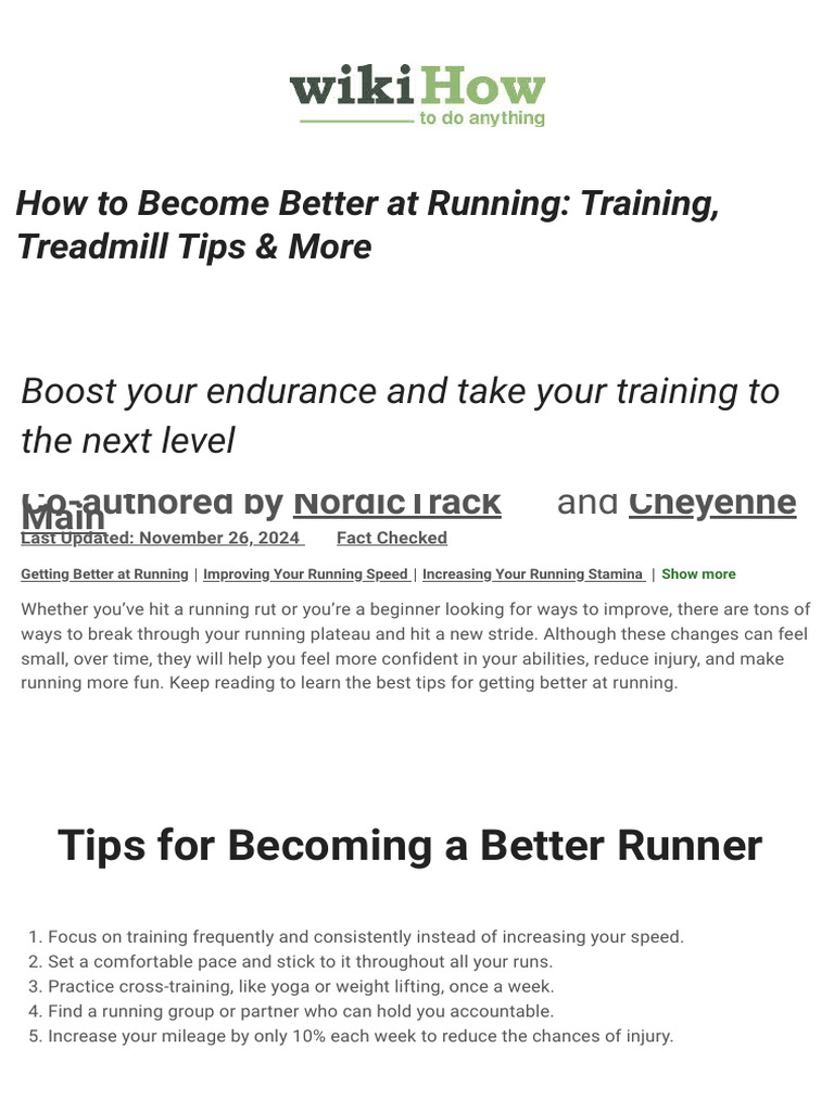 How To Get Better at Running - 19 Expert Tips | PDF | Running ...