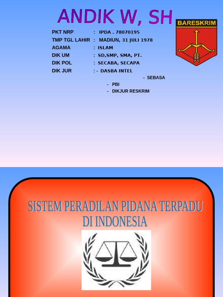 Sistem Peradilan Pidana di Indonesia | PDF