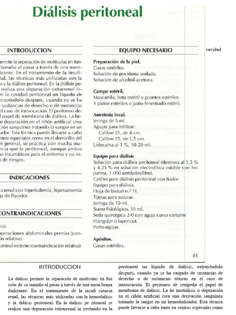 Diálisis Peritoneal-1 | PDF | Peritoneo | Especialidades Medicas