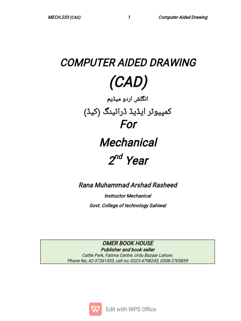 Mech - 233 (Cad) - by Rana Arshad | PDF | Computer Aided Design ...