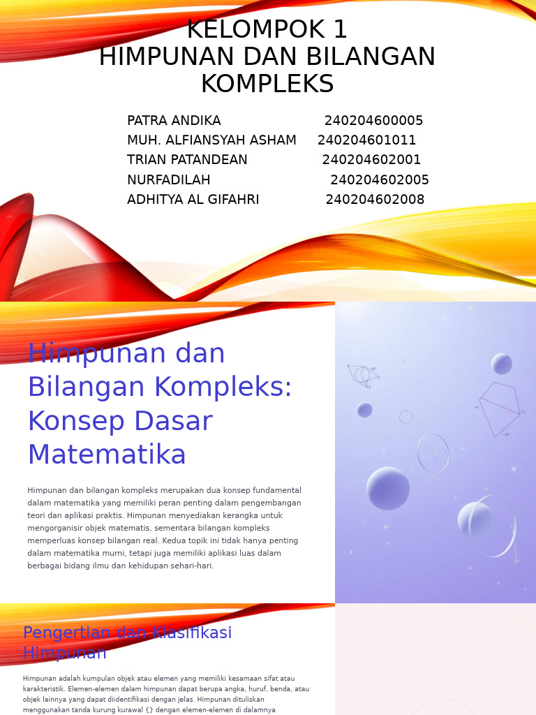 Himpunan Dan Bilangan Kompleks Konsep Dasar Matematika | PDF
