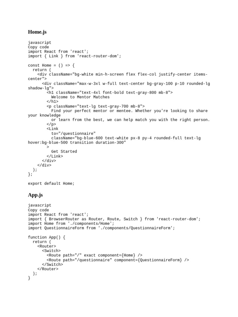 Mentor Matches - For Devs Part 2 | PDF | Java Script | Web Development Mentor Matches - For Devs Part 2 | PDF | Java Script | Web Development