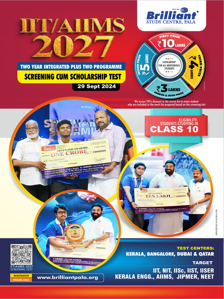IIT AIIMS 2027 Screenint Test Sep 24 | PDF | Equations