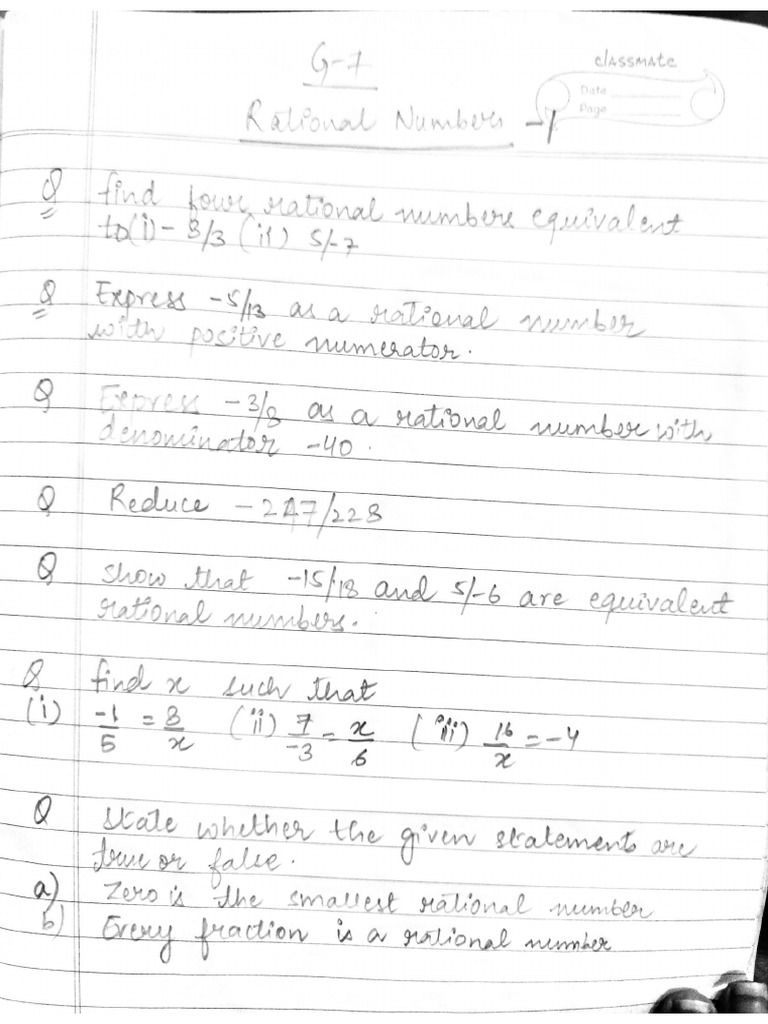 Rational Numbers Part 1 | PDF