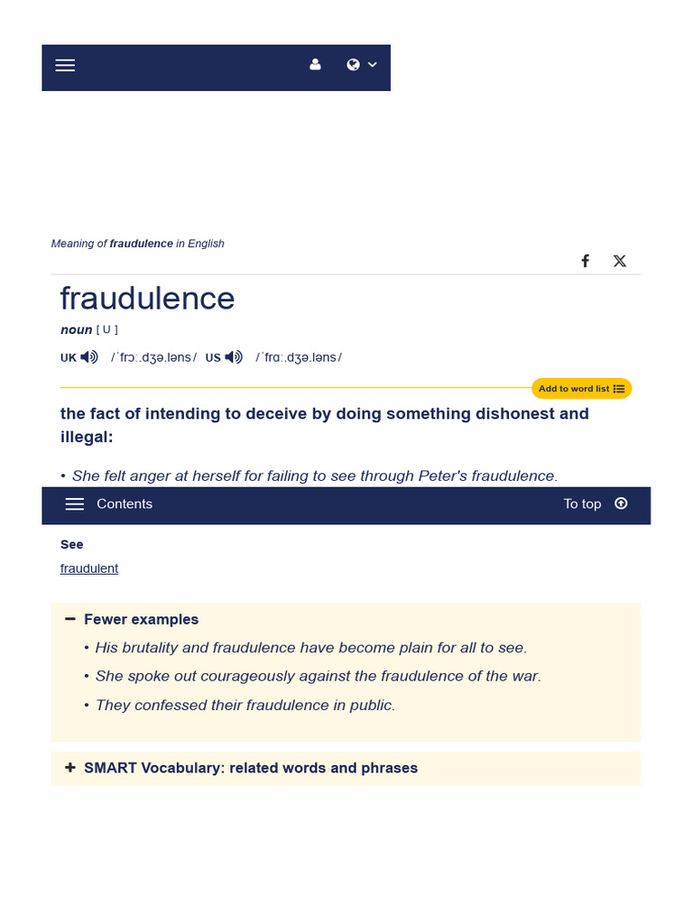 Understanding Fraudulence: Definitions & Examples | PDF | Linguistics