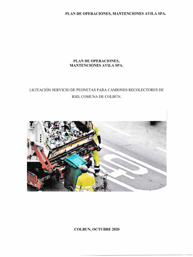 Plan de Operaciones | PDF | Residuos