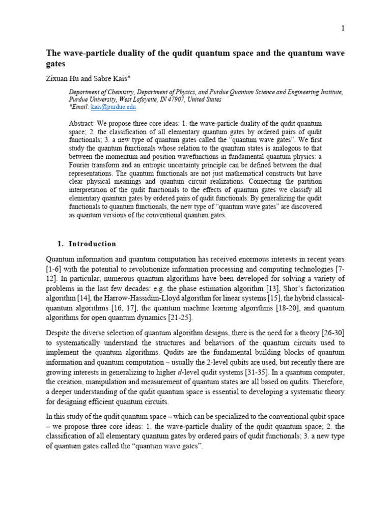 The Wave-Particle Duality of The Qudit Quantum Space and The Quantum ...