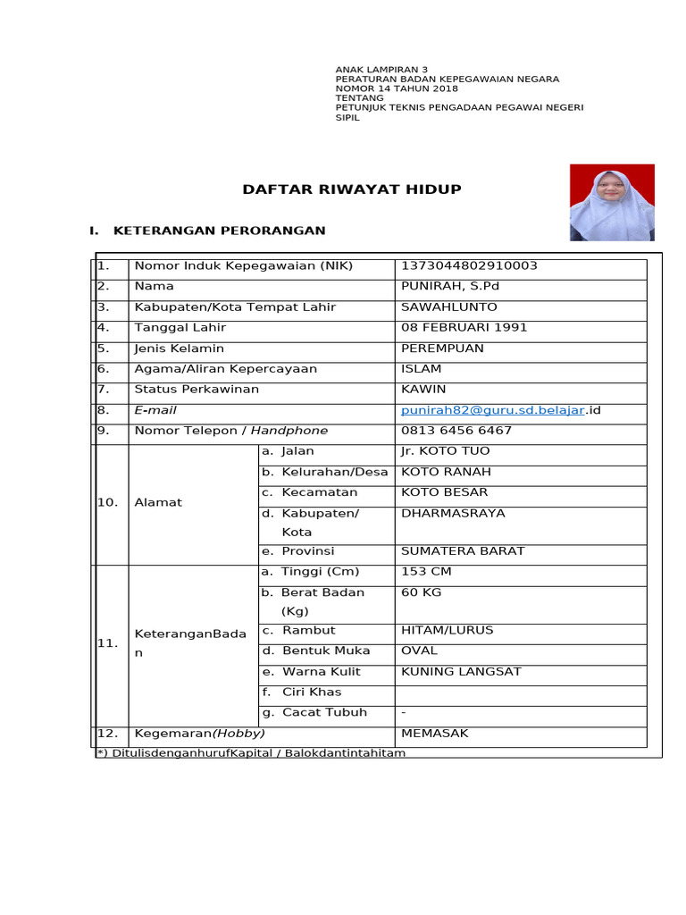 Blanko DRH Punirah | PDF