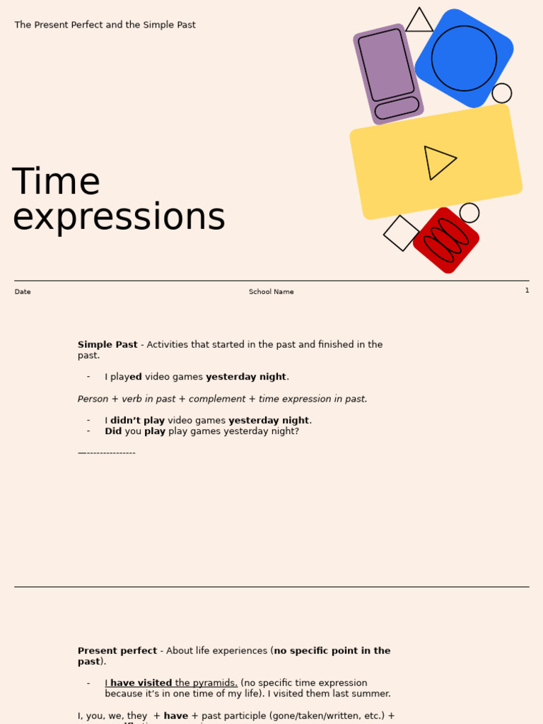 Time Expressions | PDF