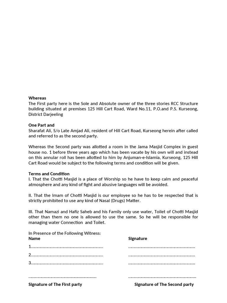 Anjuman-e-Islamia Letter Format | PDF