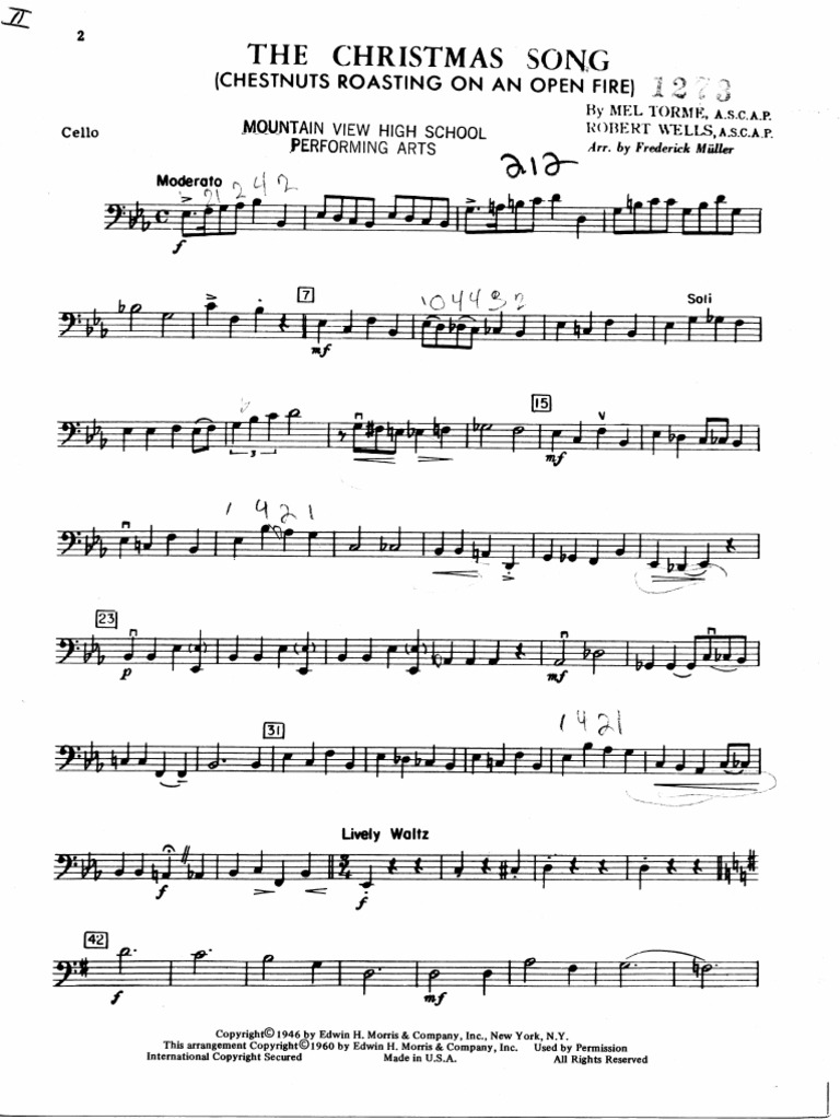 TCS-The Christmas Song - Arr. F. Muller-Cello | PDF