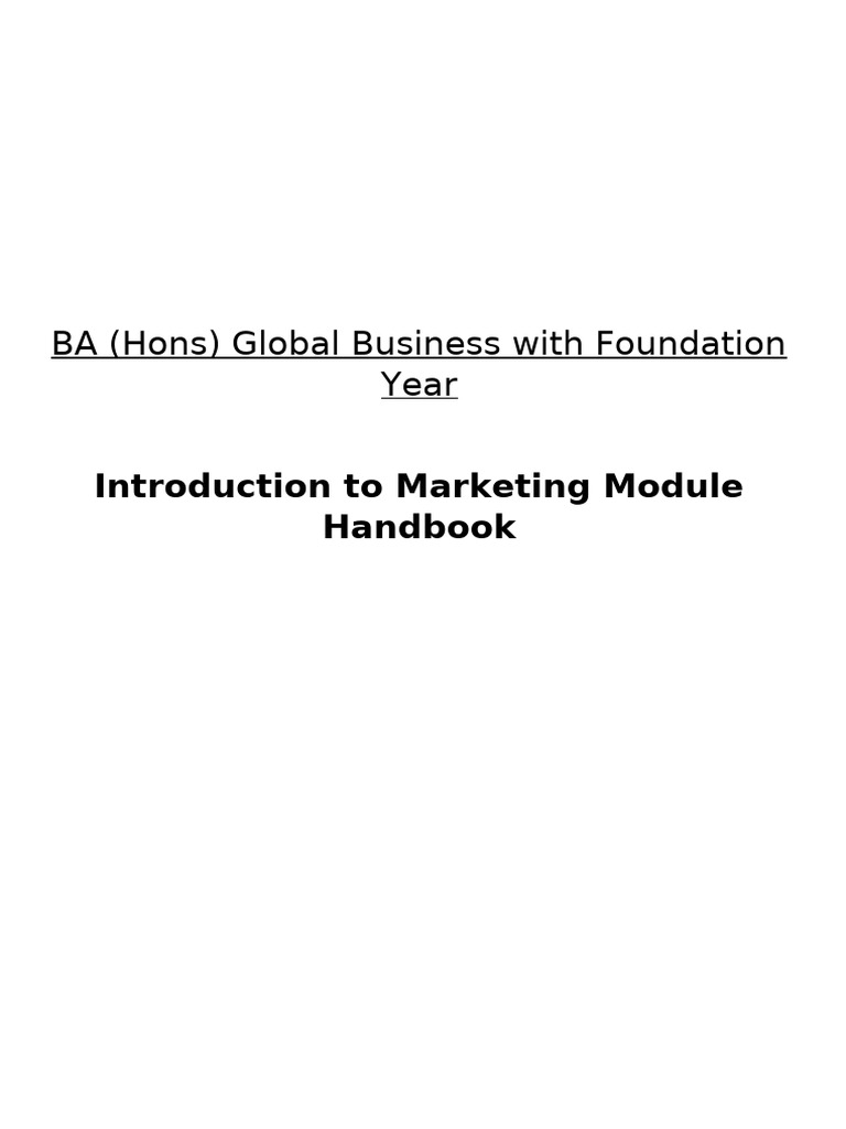 Module Handbook ITM (Intro To Marketing) | PDF | Marketing | Evaluation