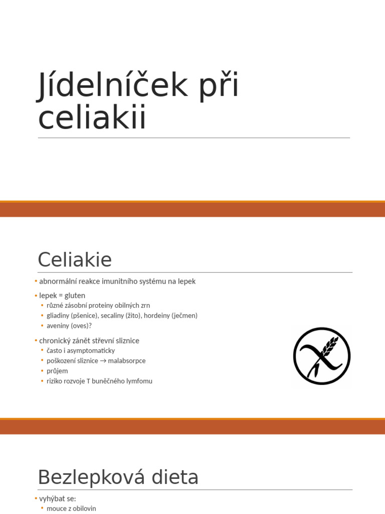 Jídelníček Celiakie | PDF
