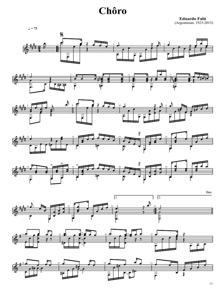 (Falu) Choro (Sheet) | PDF | Latin American Music