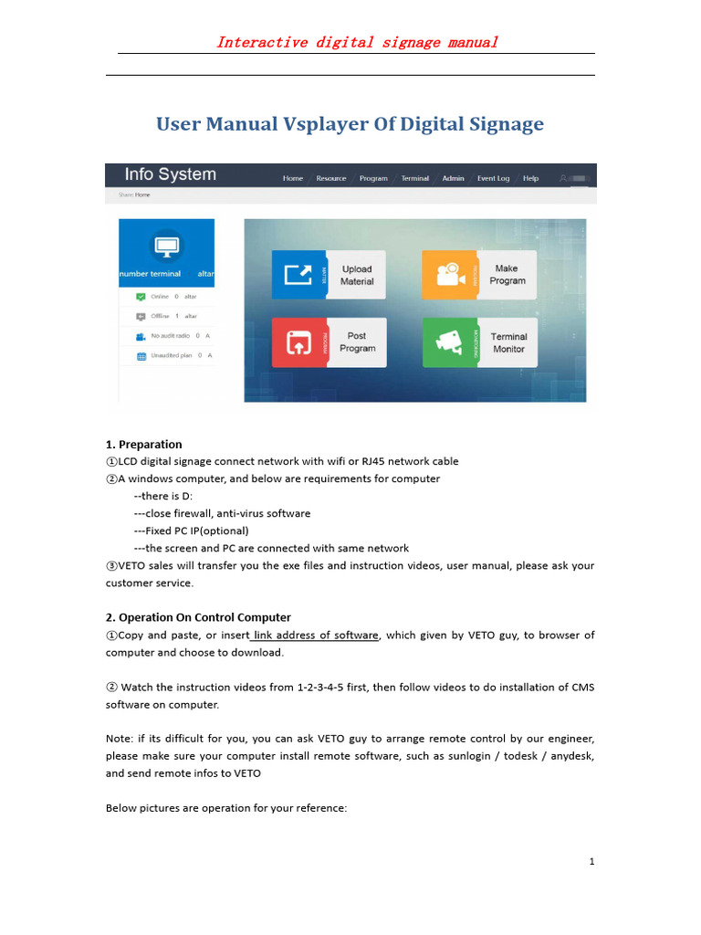 User Manual-Vsplayer CMS-simplify Version (2024-10-10 02 - 50 - 20) | PDF | Personal Computers ...