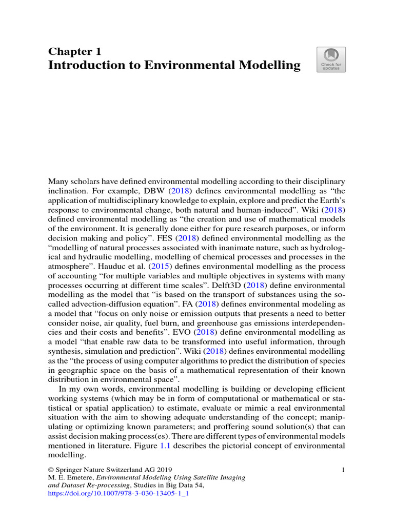Introduction To Environmental Modelling: © Springer Nature Switzerland ...