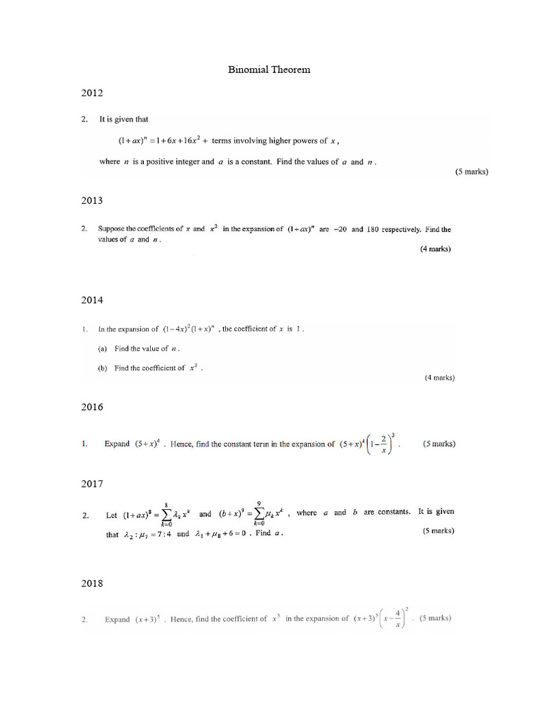 3 Binomial Theorem | PDF