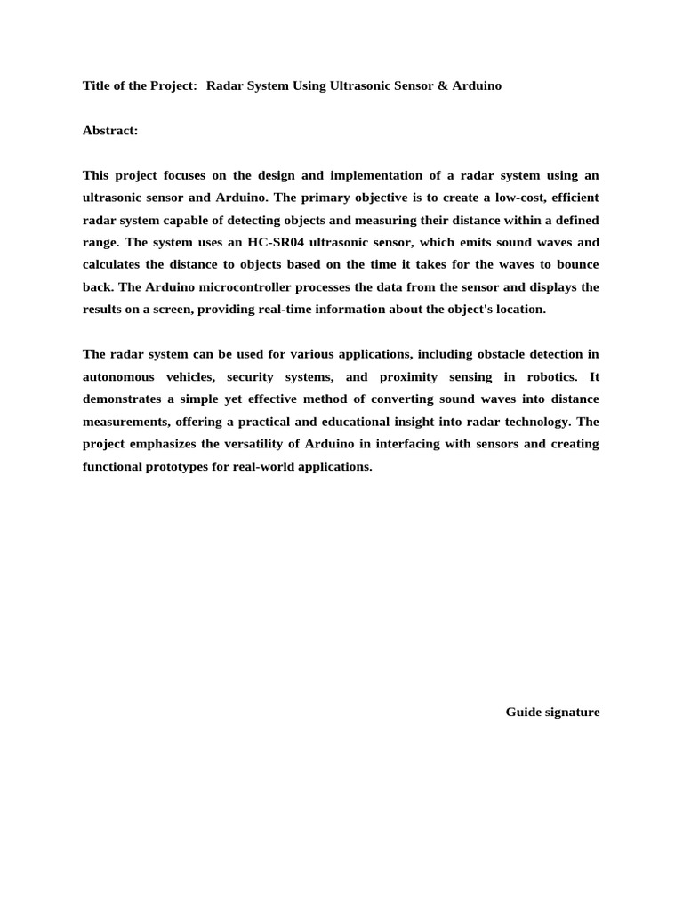 Mini Project Abstract Format | PDF