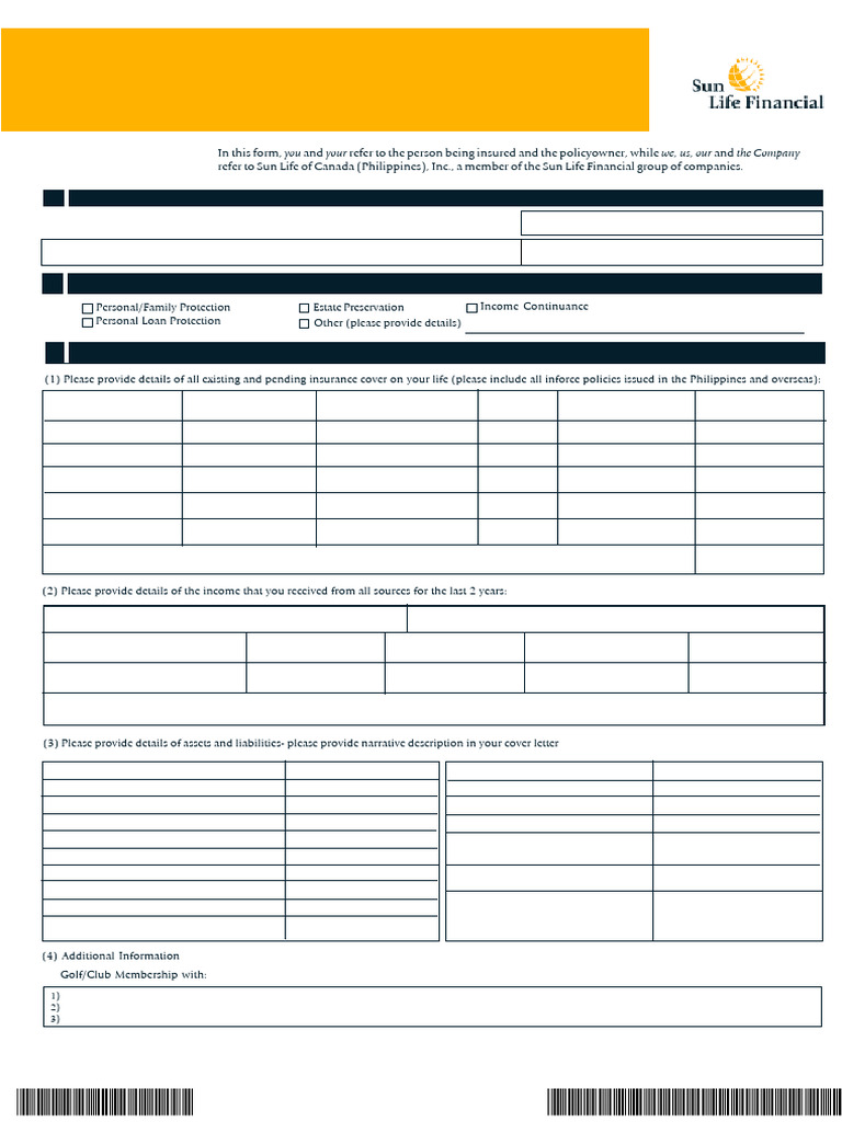 Financial Questionnaire - Personal | PDF | Loans | Personal Finance