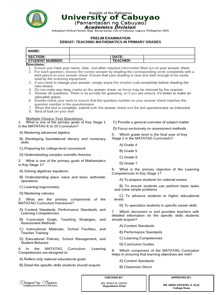 COED Exam Paper Template Rev02 | PDF | Mathematics | Geometry