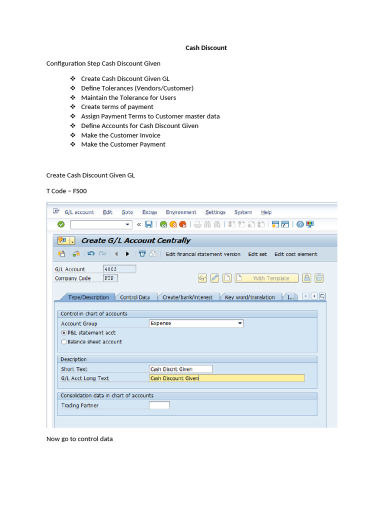 Cash Discount Configuration Guide | PDF | Accounts Payable | Service ...