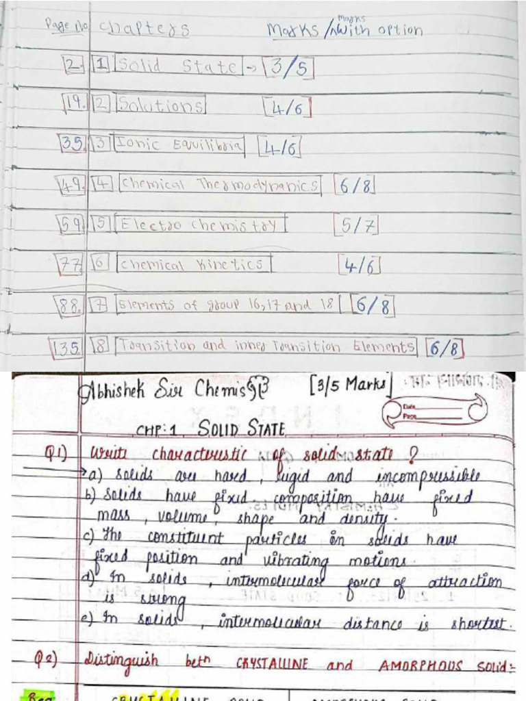 Chemistry-1 Notes HSC | PDF
