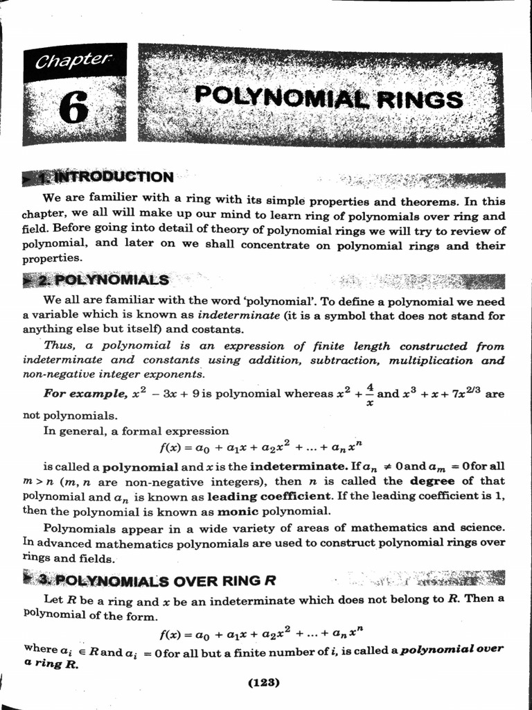 Unit - III & IV (Ring Theory) | PDF