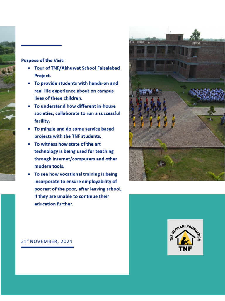 Plan of Visit For TNF School | PDF Plan of Visit For TNF School | PDF