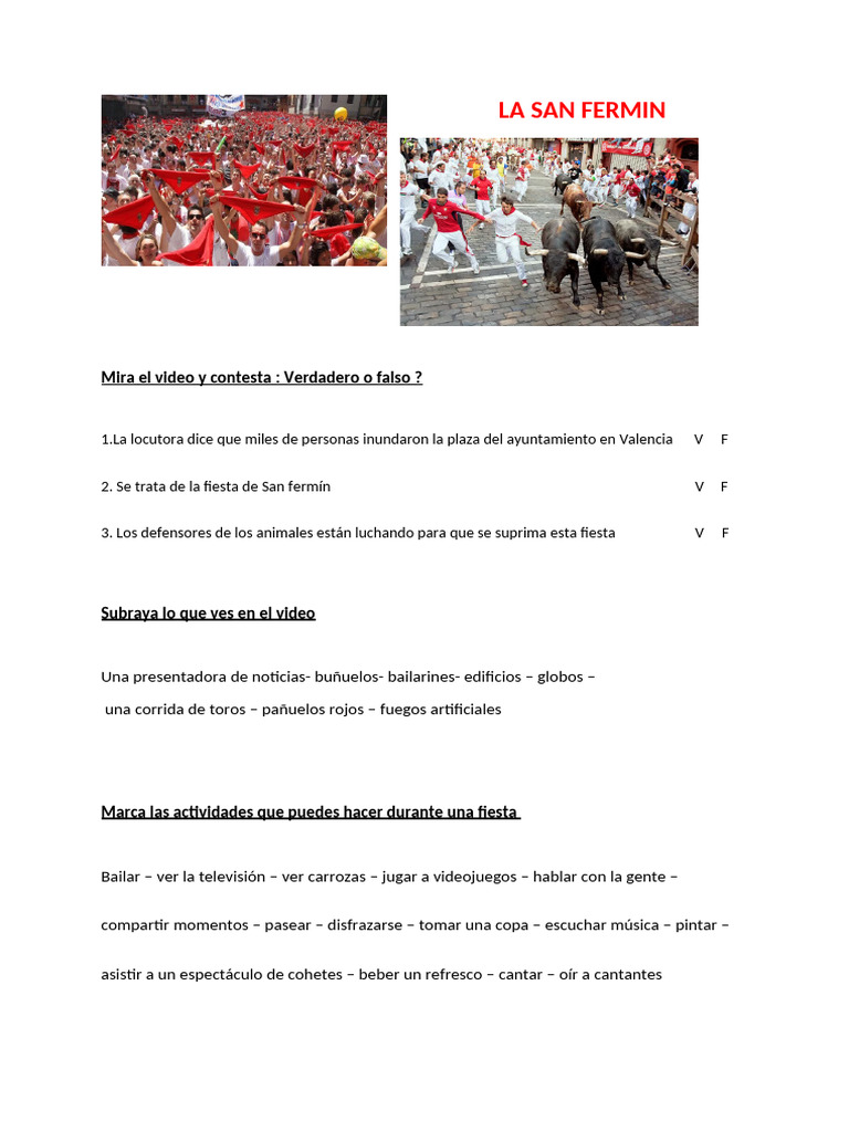 Actividades y Controversias de San Fermín | PDF