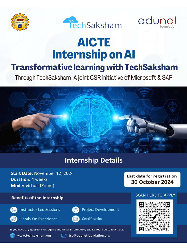Aicte Internship On Ai - Poster | PDF