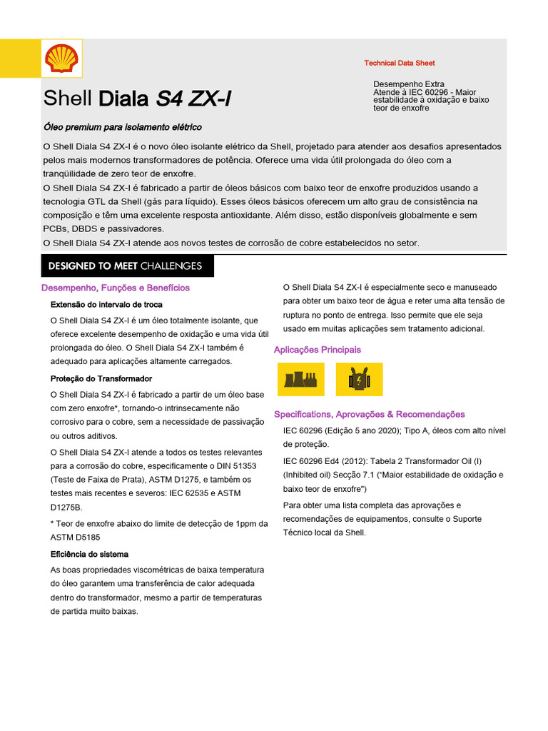 Óleo Isolante Shell Diala S4 ZX-I | PDF | Corrosão | Placa de circuito ...