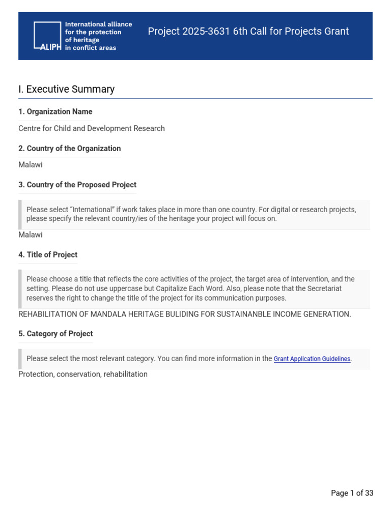 2025-3631 6th Call For Projects Grant Full Application | PDF | Capacity ...