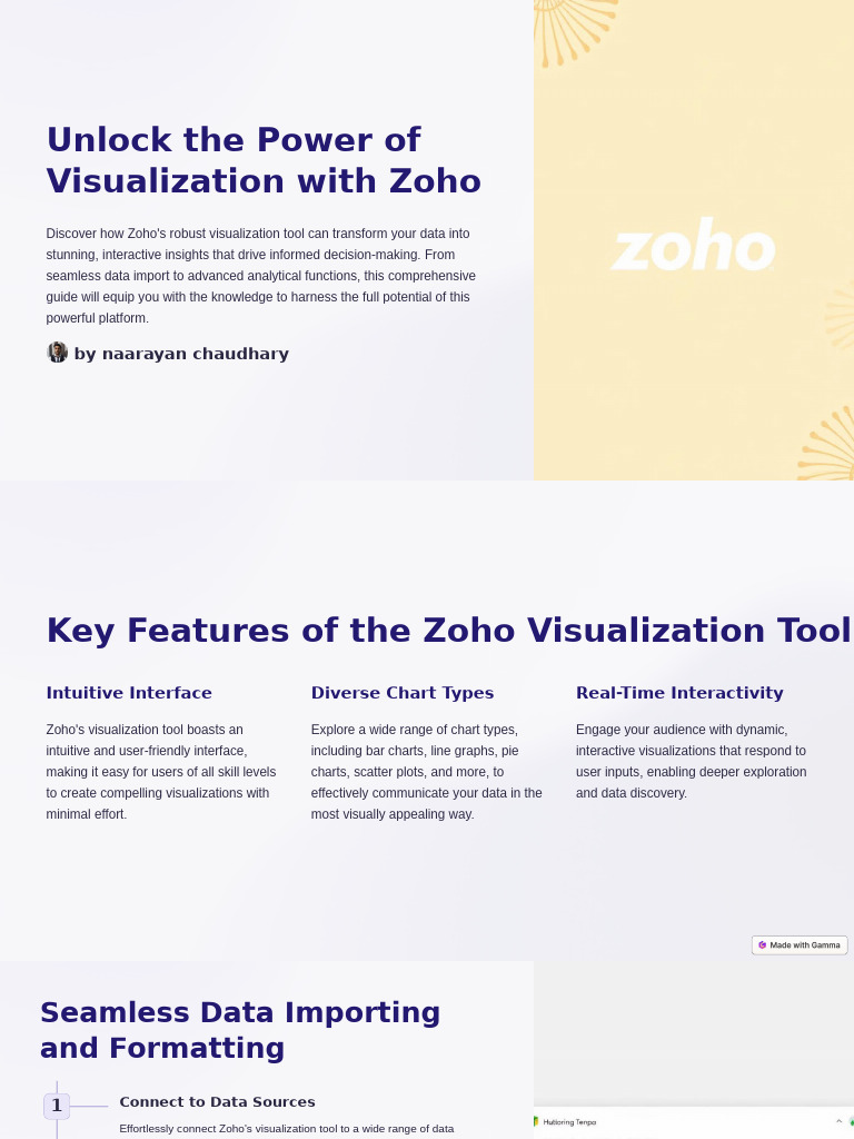 DATA QUALITY Unlock The Power of Visualization With Zoho | PDF | Chart | Computing