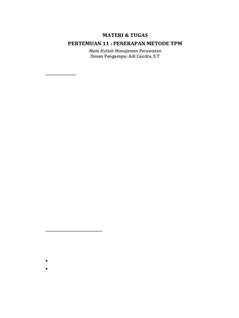 Penerapan Metode TPM untuk Efisiensi Produksi | PDF