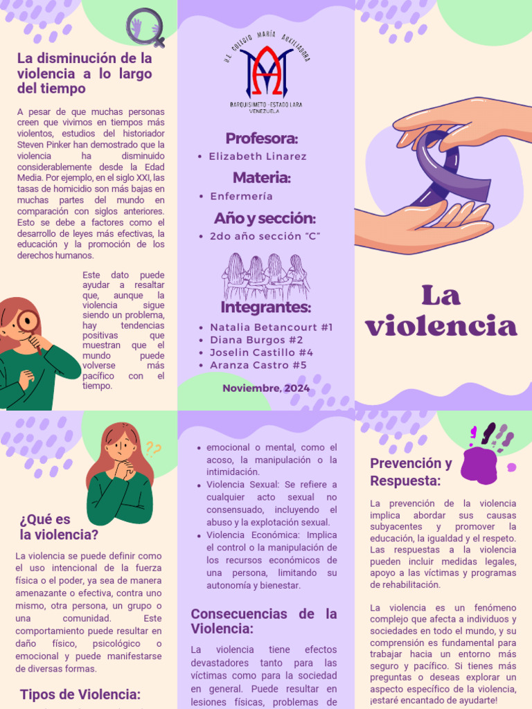 Violencia Triptico | PDF | Violencia | Psicología Social