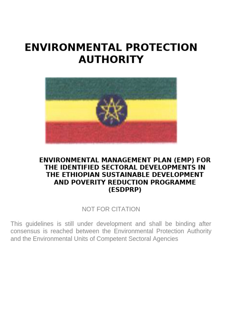 Republic of Ethiopia (2004) EPA Environment Management Plan For ...