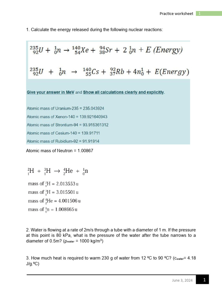 Gr12 Practice Worksheet | PDF
