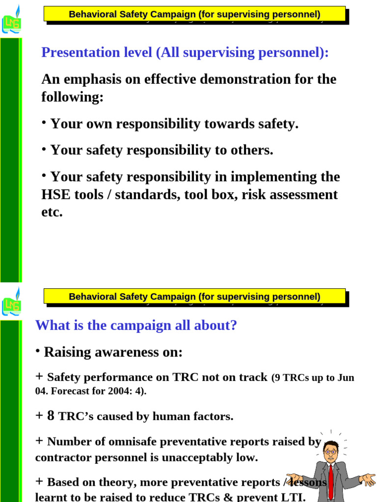 Behavioral Safety Campaign Overview | PDF | Personal Protective ...