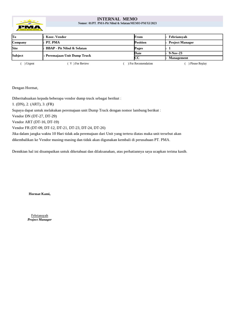 Internal Memo - 095713 | PDF