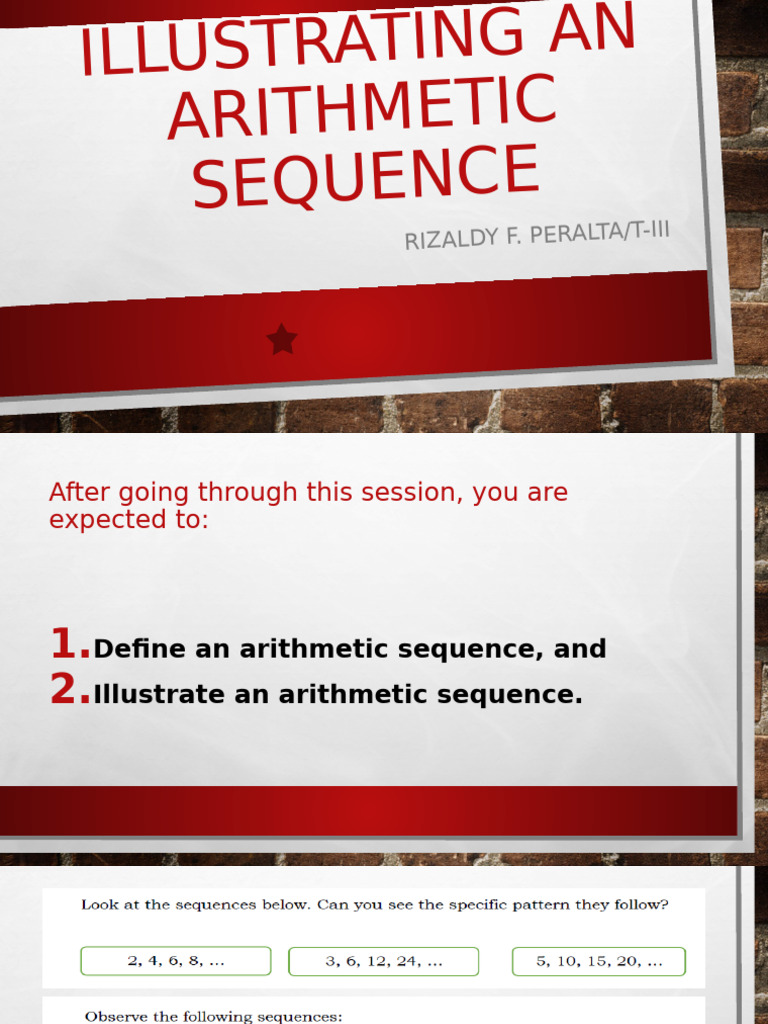 Illustrating An Arithmetic Sequence | PDF