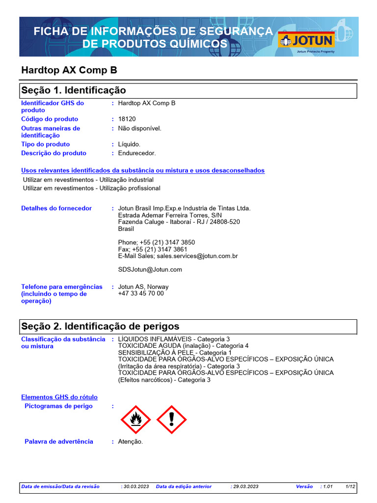 Hardtop AX Comp B 1263 | PDF | Desperdício | Solubilidade