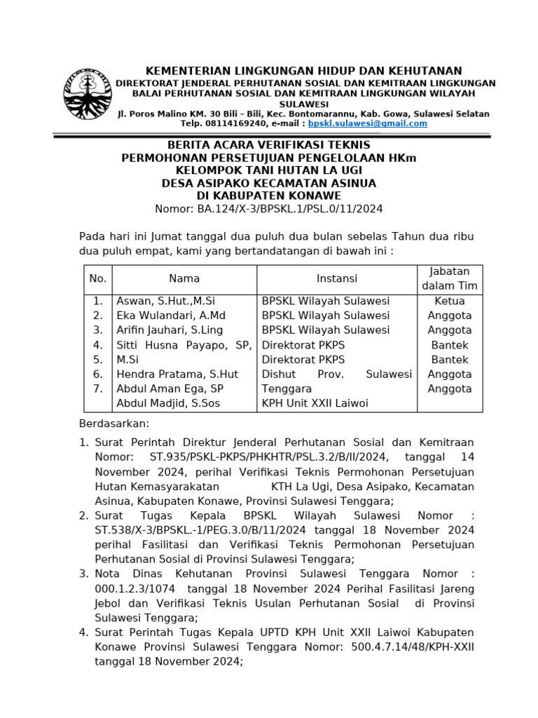 Draft Ba KTH La Ugi Versi A | PDF