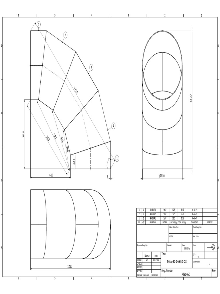 Miter 90 DN600 Q6 | PDF