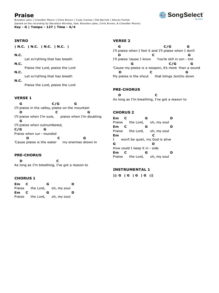 Praise-chords-G | PDF | Song Structure | Songs