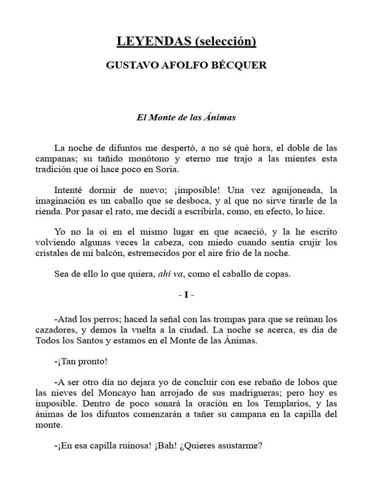 PDF Leyendas Bécquer | PDF