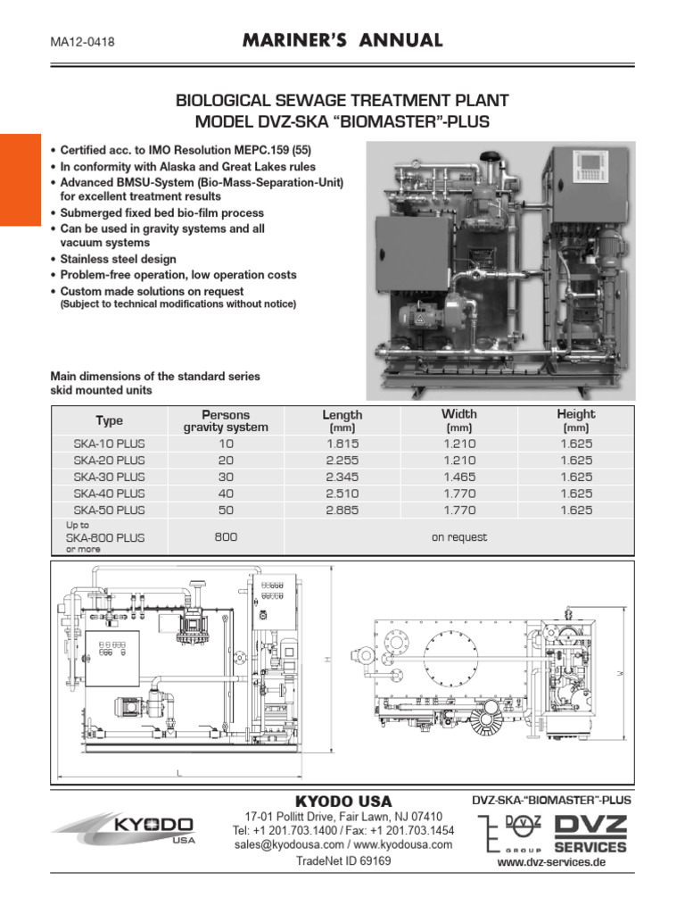 DVZ-SKA Biomaster Plus Specifications | PDF