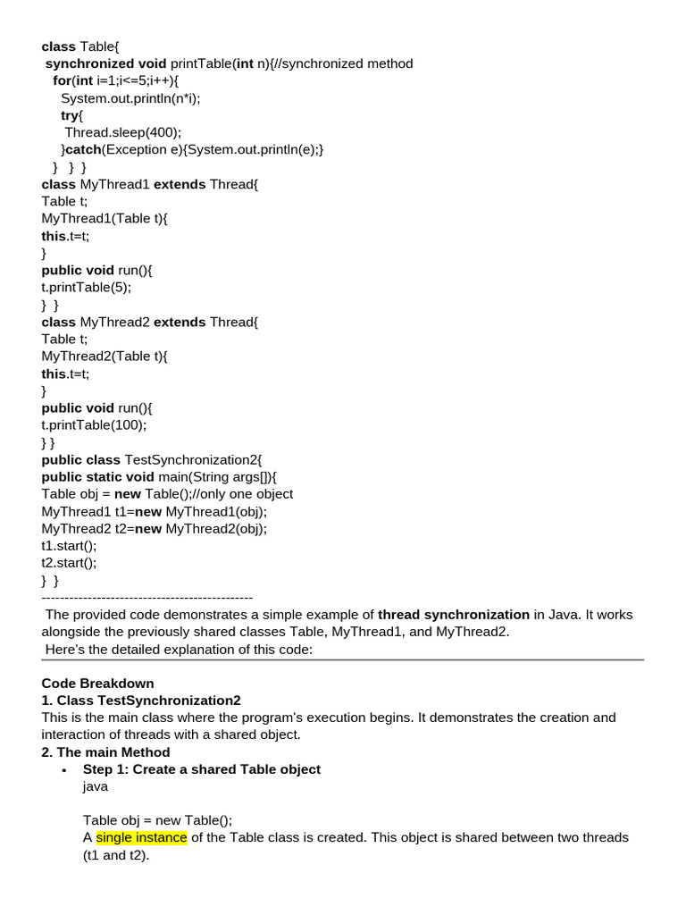 Synchronized Method Explanation | PDF | Software Engineering | Computer ...